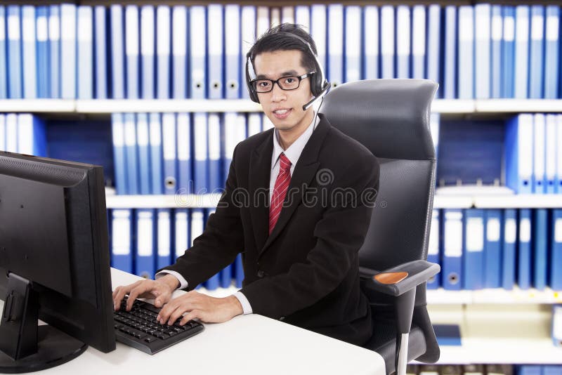 Friendly customer service stock photo. Image of call - 25394214