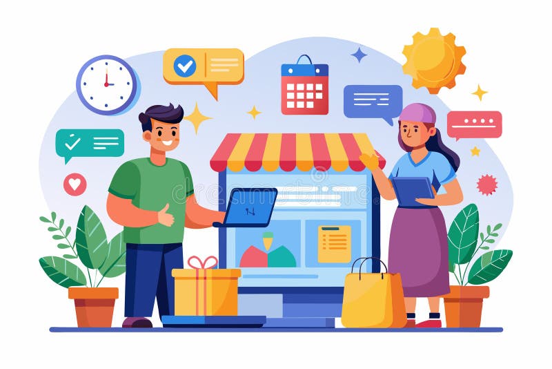 A Friendly Customer Service Interaction Occurs As a Customer and ...