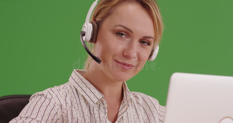 Friendly Customer Service Representative on Green Screen. Stock Video ...