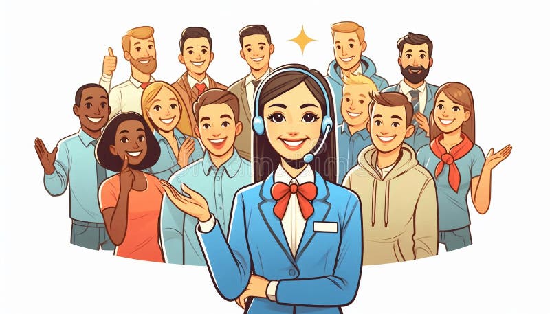 Customer Service Excellence Stock Illustration - Illustration of woman ...