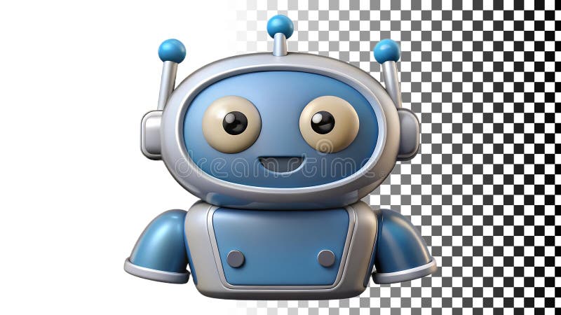 Cute Robot Cartoon Character Futuristic Android Technology Icon Png ...
