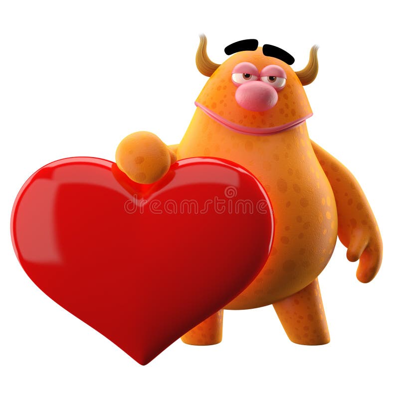 Friendly 3D Character with a Big Heart - Ideal As an Icon Stock ...