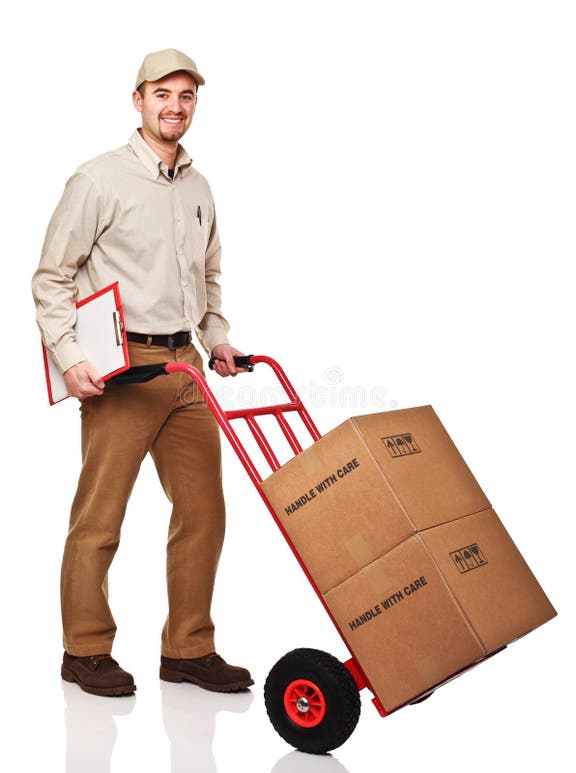 Friendly delivery man stock image. Image of truck, courier - 17905675