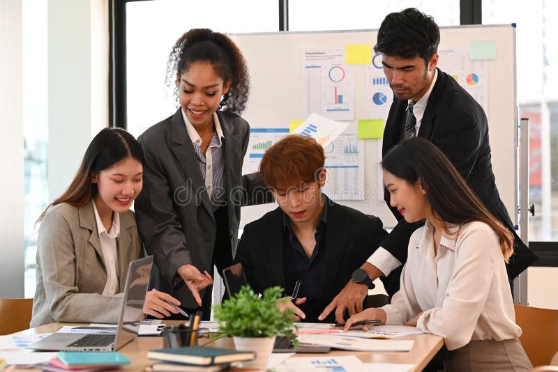 Friendly Diverse Colleagues Brainstorming on Project Development in ...