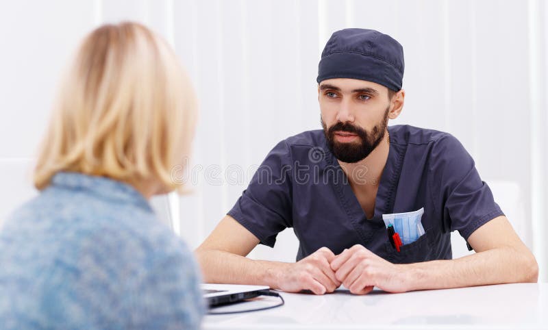 Friendly Doctor and an Old Patient in Clinic Stock Image - Image of ...