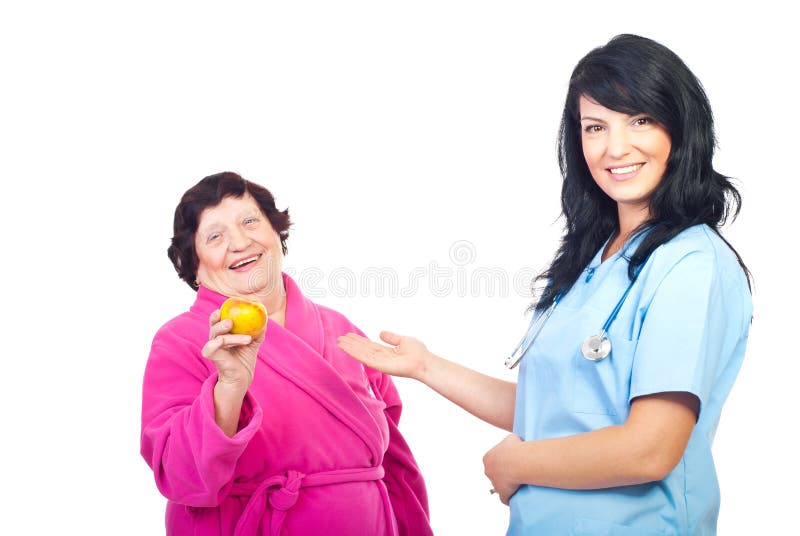 Friendly Doctor Showing To Healthy Patient Stock Photo - Image of ...
