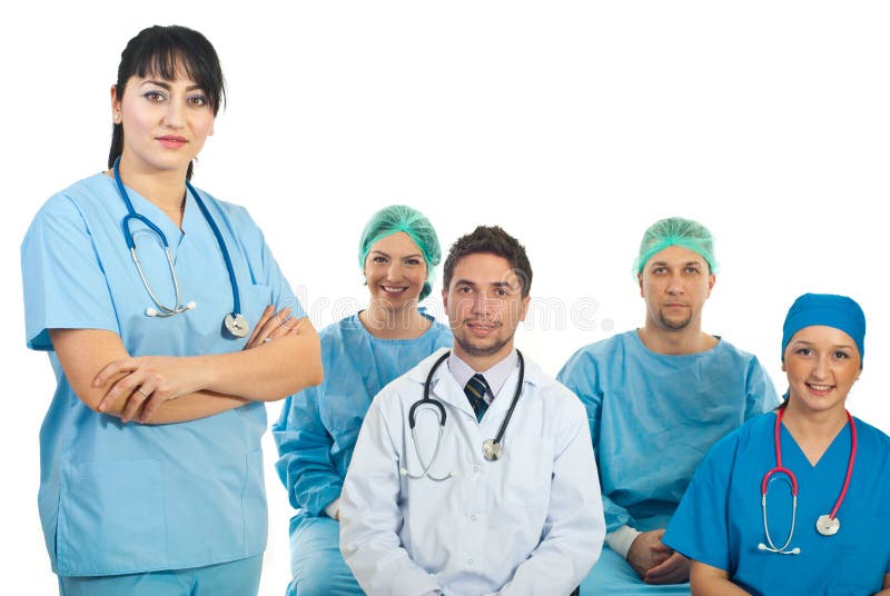 Doctor Teacher with Students Stock Photo - Image of nurses, classroom ...