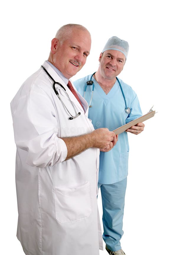 Friendly Doctors with Chart Stock Photo - Image of care, medicine: 1078742