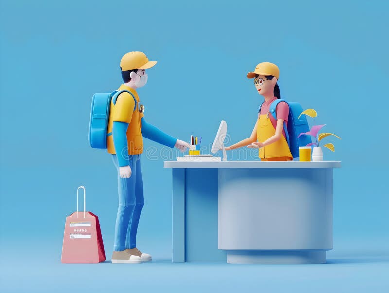 Friendly Employee Assisting Customer at Desk in Retail or Office ...