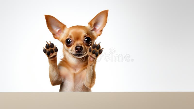 Friendly and Energetic Dog Giving a High Five Gesture with Copy Space ...