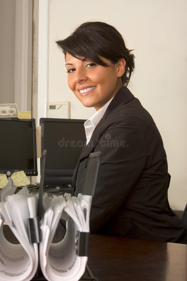 Friendly Executive Assistant Woman Business Suit Stock Image - Image of ...
