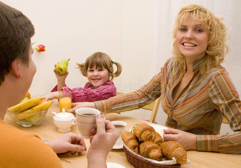 Friendly family stock image. Image of coffee, kids, father - 4673903