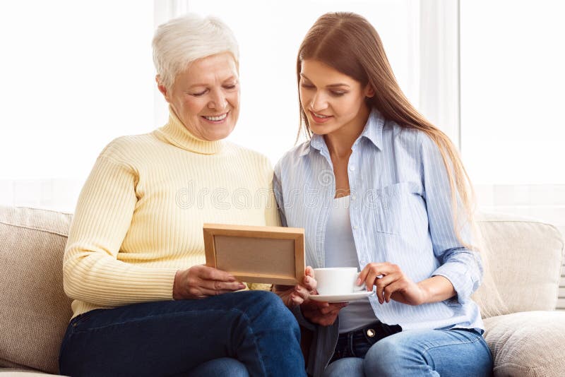 Friendly Family Entertaining and Having Rest at Home Stock Image ...