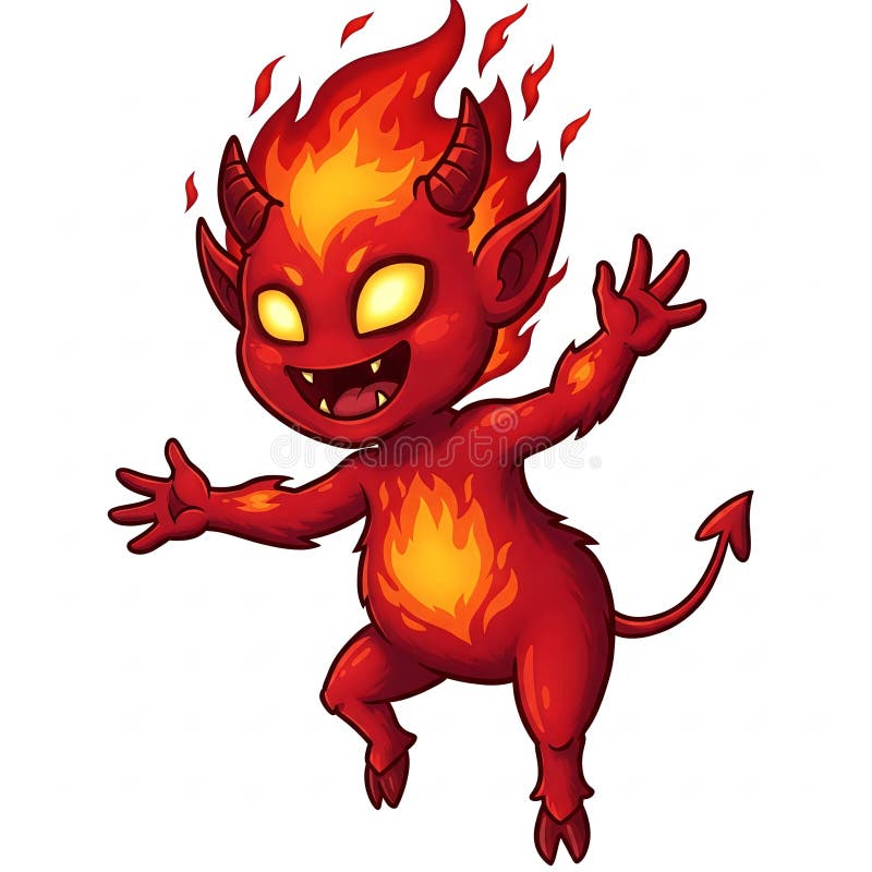 Friendly Fire Demon stock illustration. Illustration of tiny - 361293159