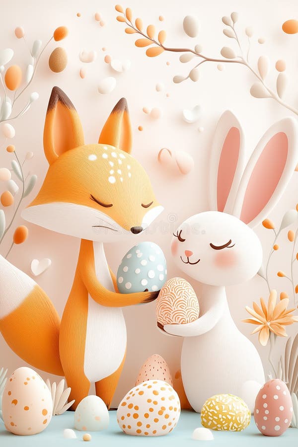 Whimsical Easter Egg Characters Spring Garden Stock Photos - Free ...