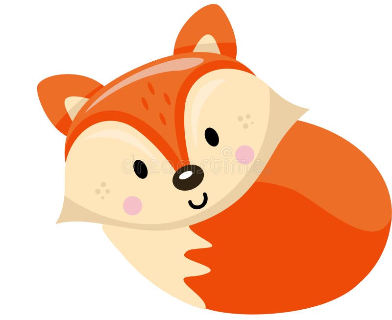 Friendly Fox Isolated on White Stock Illustration - Illustration of ...