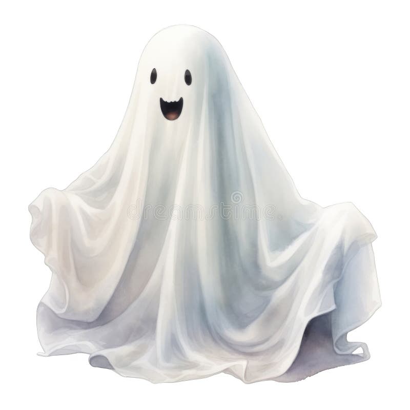 A Friendly Ghost with a Big Smile Stock Image - Illustration of ...