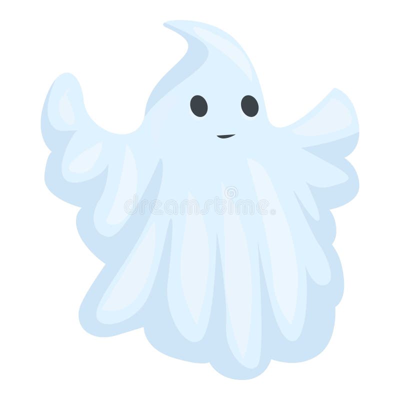 Cute Ghost Character Waving and Smiling for Halloween Celebration Stock ...