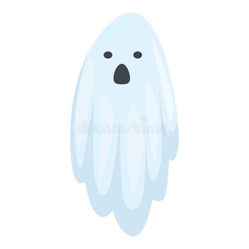 Cute Cartoon Ghost Floating with a Surprised Expression Stock Vector ...