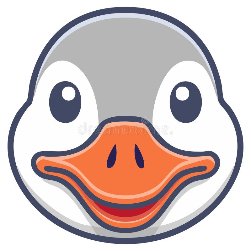 Friendly Goose Head Cartoon Character Icon with a Happy Smiling ...