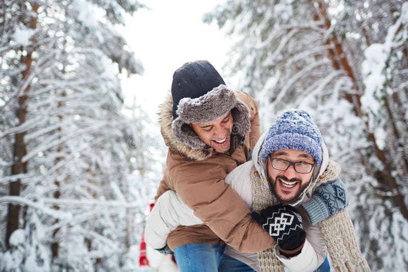 Friendly guys stock image. Image of ecstatic, happy, january - 82533971