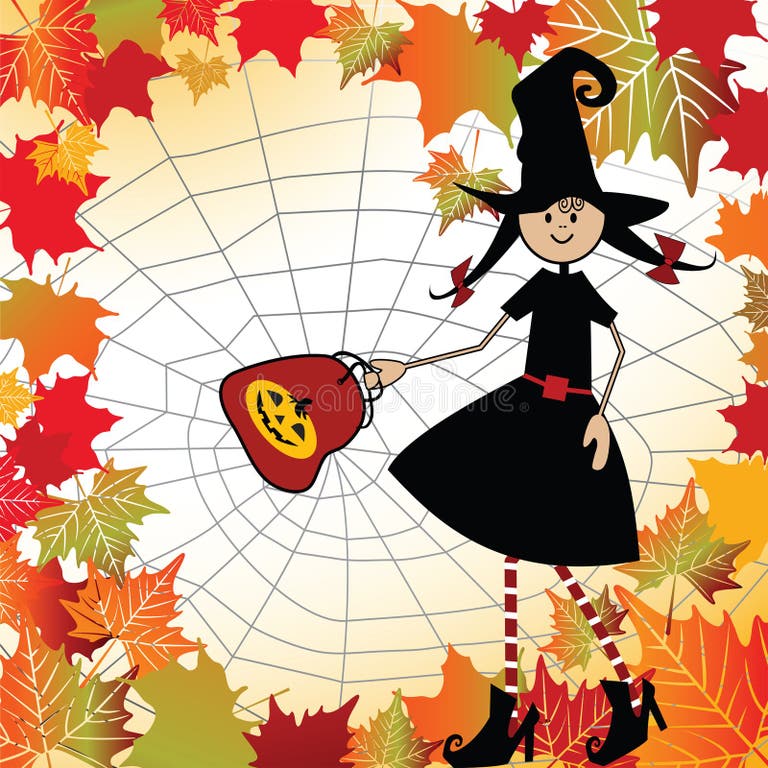 Friendly Halloween Witch stock vector. Illustration of leggings - 15456397