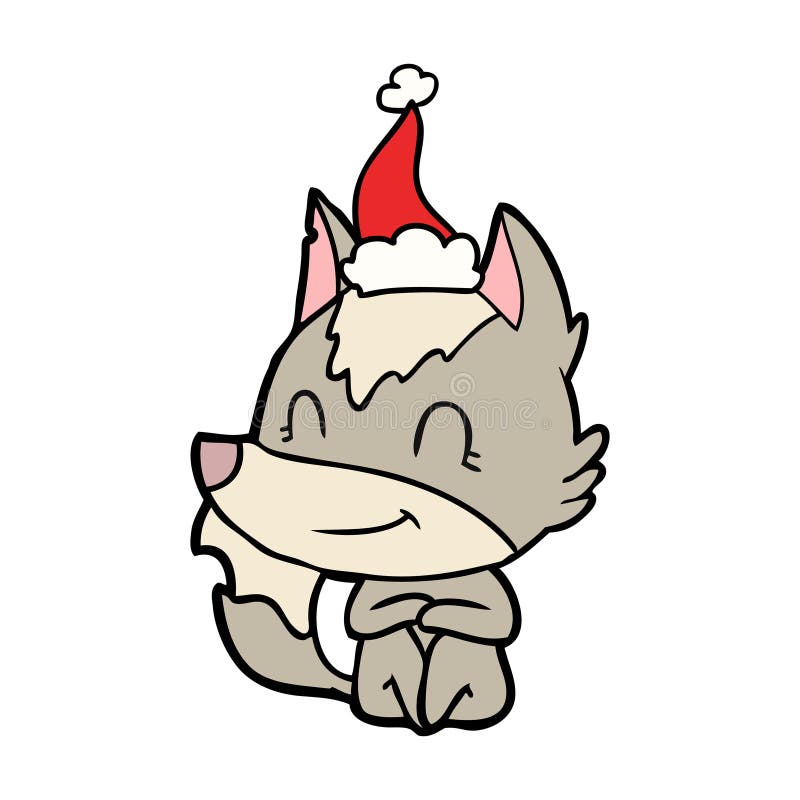 Friendly Happy Wolf Animals Wild Cartoon Line Drawing Drawing ...