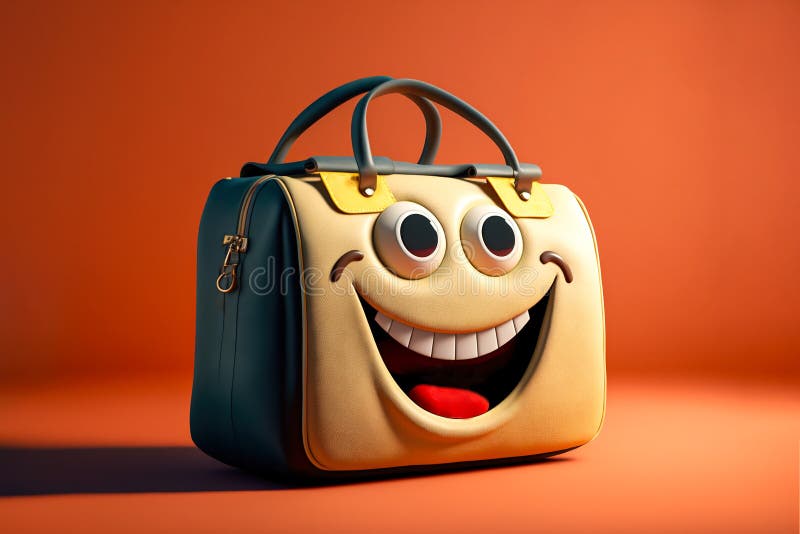 Friendly Handbag Cartoon Character, Generative AI Stock Illustration ...