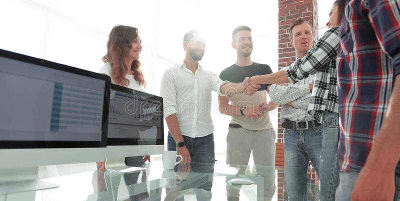 Friendly Handshake between Manager and Employee Stock Photo - Image of ...