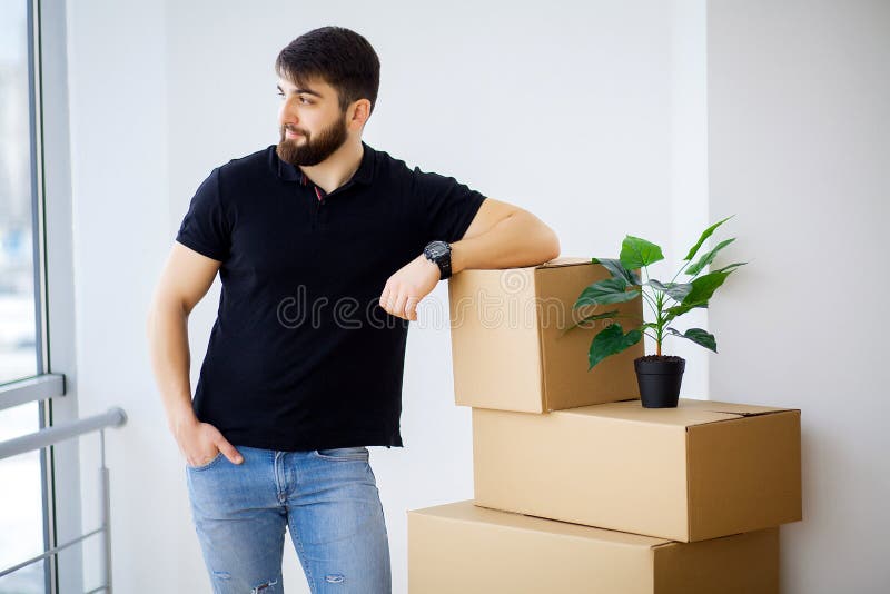 Friendly Handyman in New House Stock Photo - Image of adult, confident ...