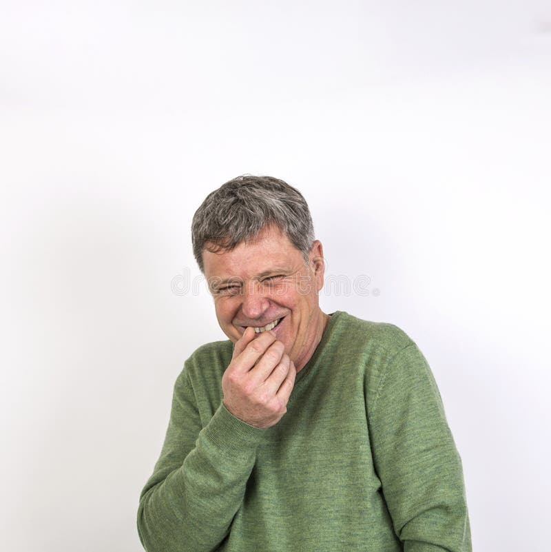 Friendly Happy Laughing Mature Man Stock Image Image Of Single Happy