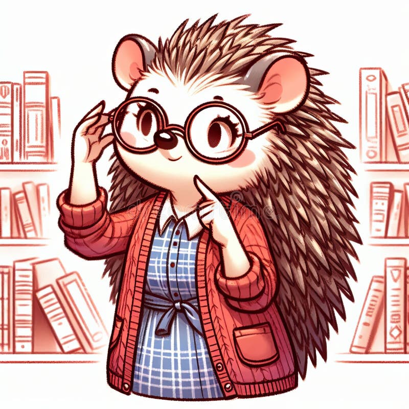 Friendly Hedgehog Instructor Giving a Lecture Stock Illustration - Illustration of lecture ...