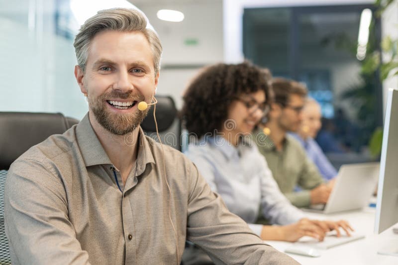 Friendly and Helpful Customer Service Support Specialists in Work Stock ...