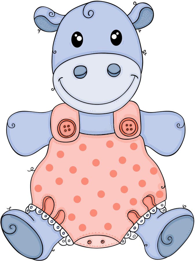 Friendly hippo in savanna stock vector. Illustration of characters ...