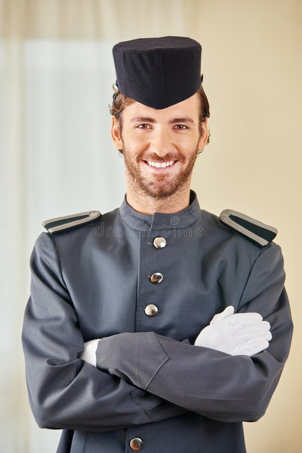 Friendly Concierge at Hotel Reception Stock Image - Image of service ...