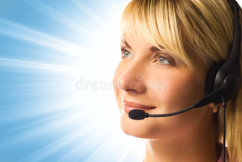 Friendly phone operator stock image. Image of background - 3535485