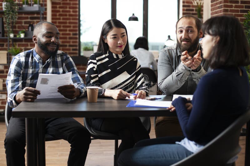 Friendly HR Team Interviews Candidate Stock Image - Image of hiring ...
