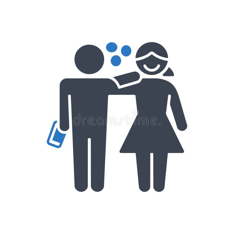 Friendly Hug Icon stock vector. Illustration of affection - 376289576