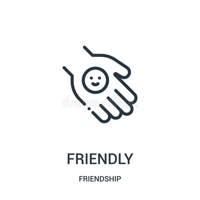 Friendly Icon Vector from Friendship Collection. Thin Line Friendly ...