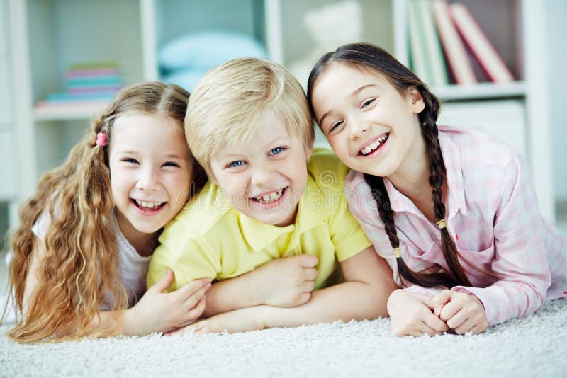 Friendly kids stock image. Image of casual, people, looking - 81632267