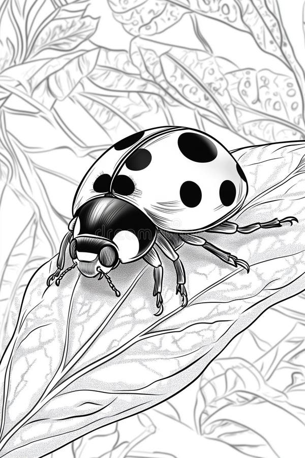 Friendly Ladybug Exploring a Vibrant Green Leaf during a Sunny Day in a ...