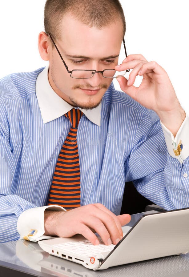 Friendly Looking Manager at Work Stock Photo - Image of male, desk ...