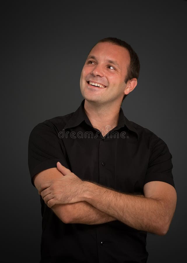 Friendly man in black stock image. Image of cheerful - 27423447