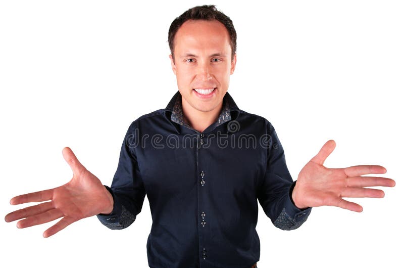 Friendly Man with Open Hands Stock Image - Image of portrait, caucasian ...