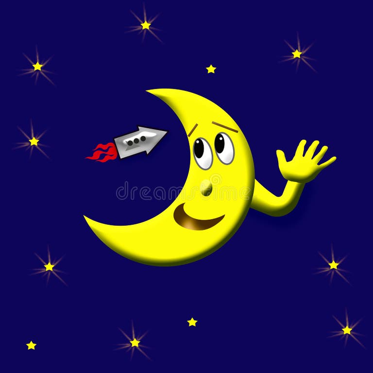 Friendly mr moon stock illustration. Illustration of holes - 22635163