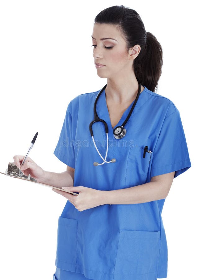 Portrait of a Handsome Young Male Nurse Talking Notes Stock Photo ...