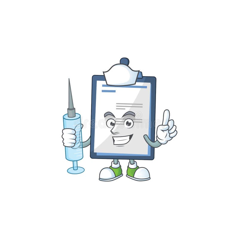 Nurse Clipboard Character Cartoon Style Stock Vector - Illustration of ...