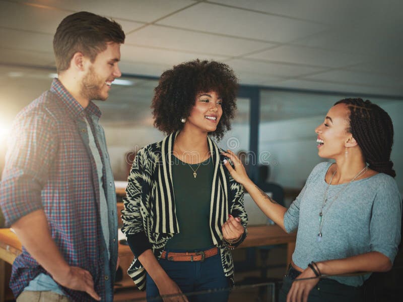 Friendly Office Banter Keeps Things Fresh and Fun. Shot of Colleagues ...
