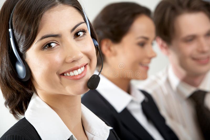 Telephone operator stock image. Image of happy, headset - 4965279