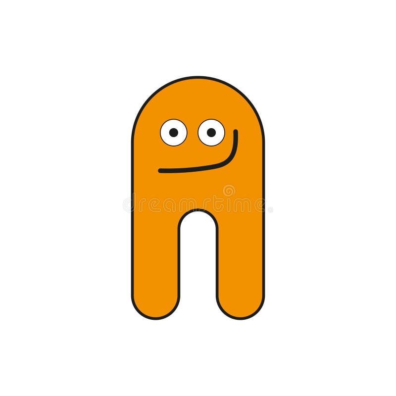 Friendly Orange Character. Vector Smiley Illustration. Cute Cartoon ...